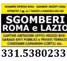 Roma sgomberi Gratis cantine soffitte appartamenti box locali uffici 7gg su7